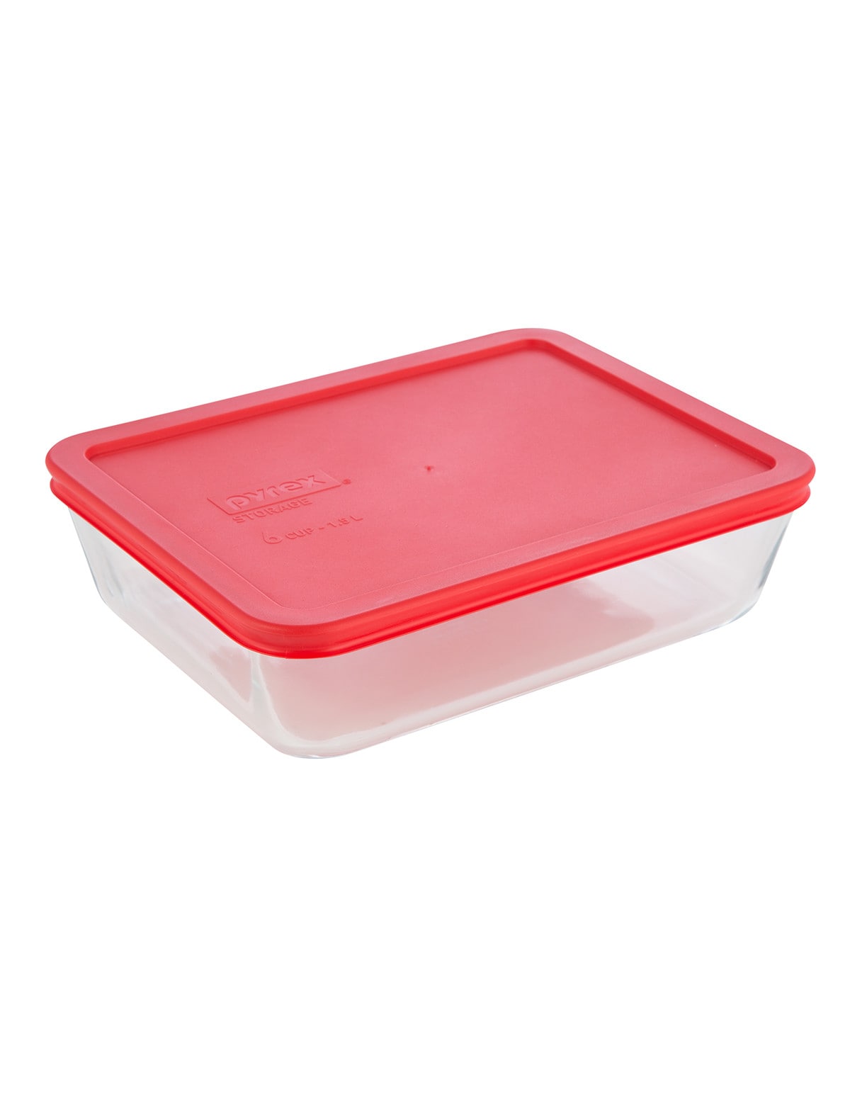 Pyrex Rectangular Baking Dish with Red Storage Lid, 1.5L - Bakeware
