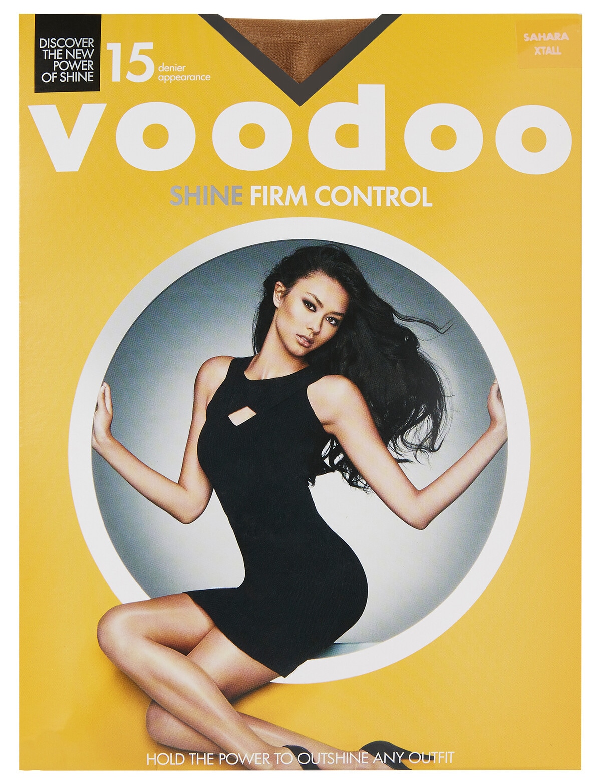 Voodoo Sheer Shine Firm Control Pantyhose, 15D, Sahara - Hosiery