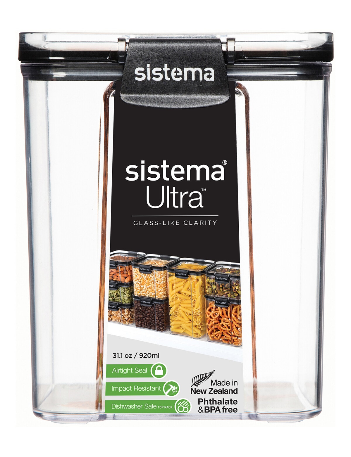 Sistema Ultra Square Storage Container, 920ml - Food Storage