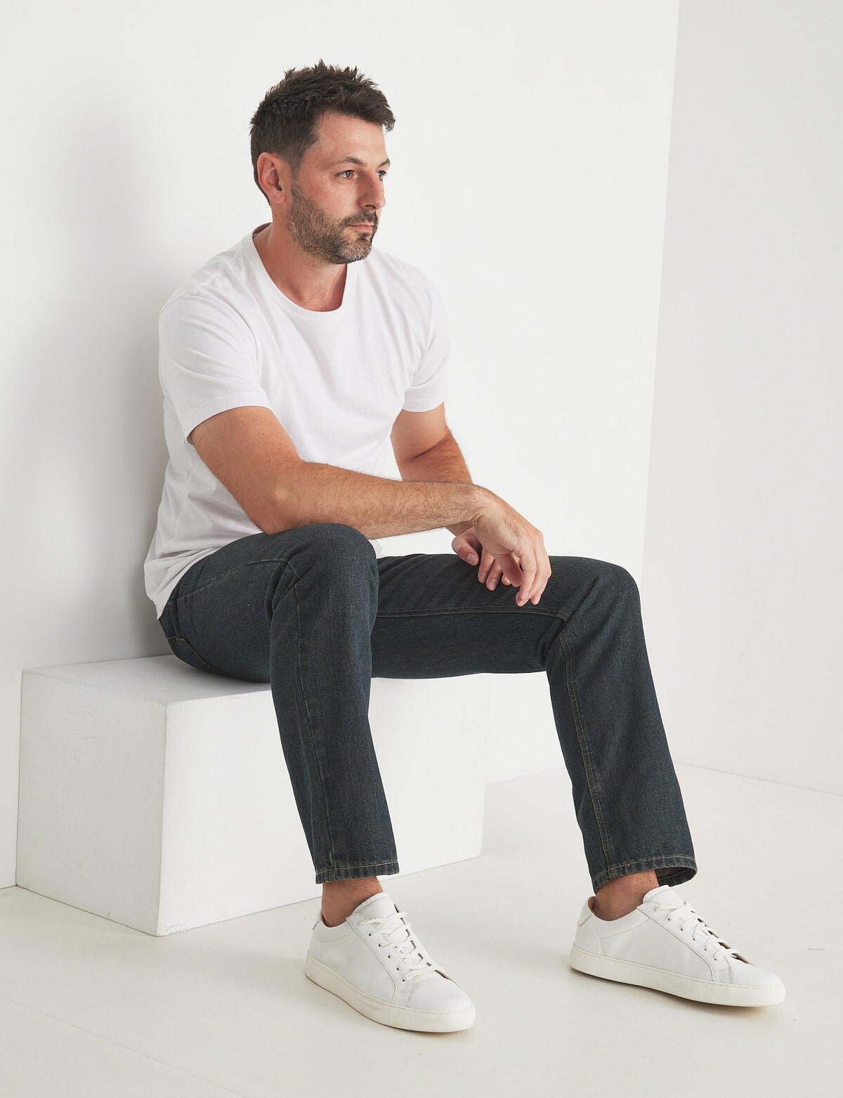 Chisel Tinted Straight Leg Jean, Blue - Jeans