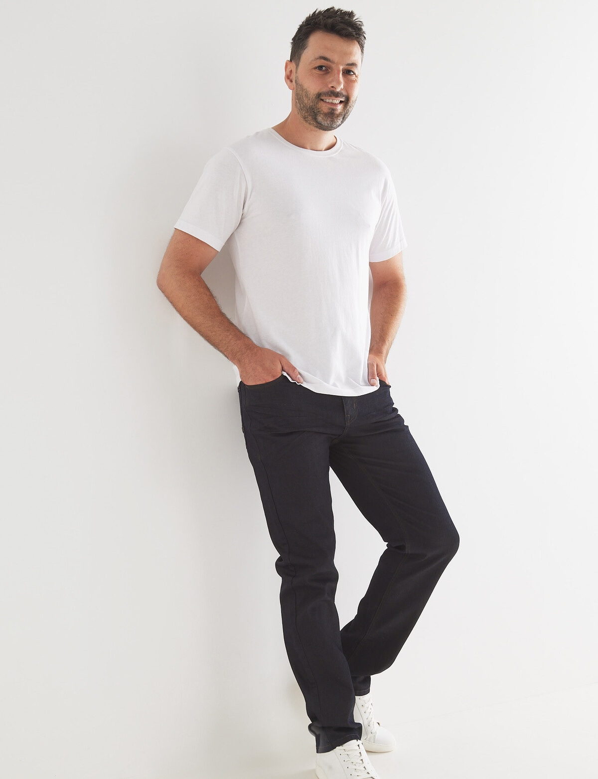 Chisel Coated Straight Leg Jean, Indigo - Jeans