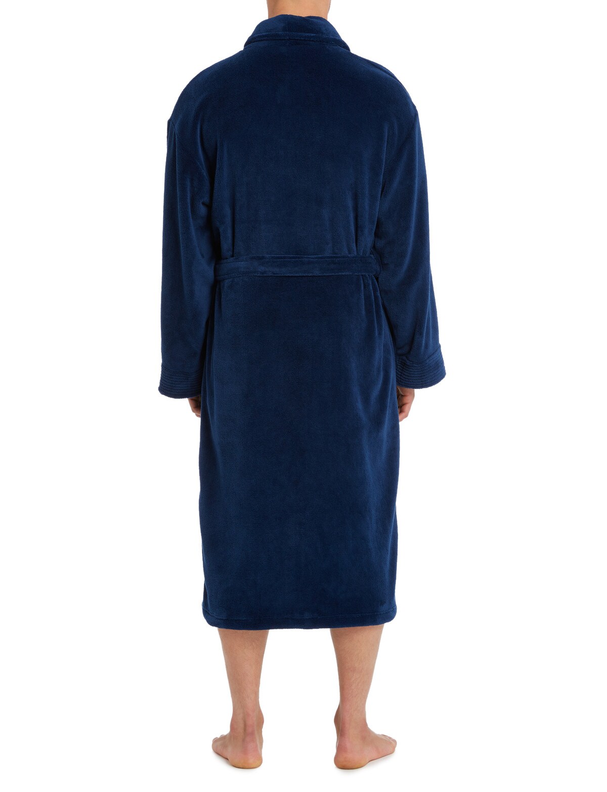 Chisel Plain Fleece Robe, Navy - Robes