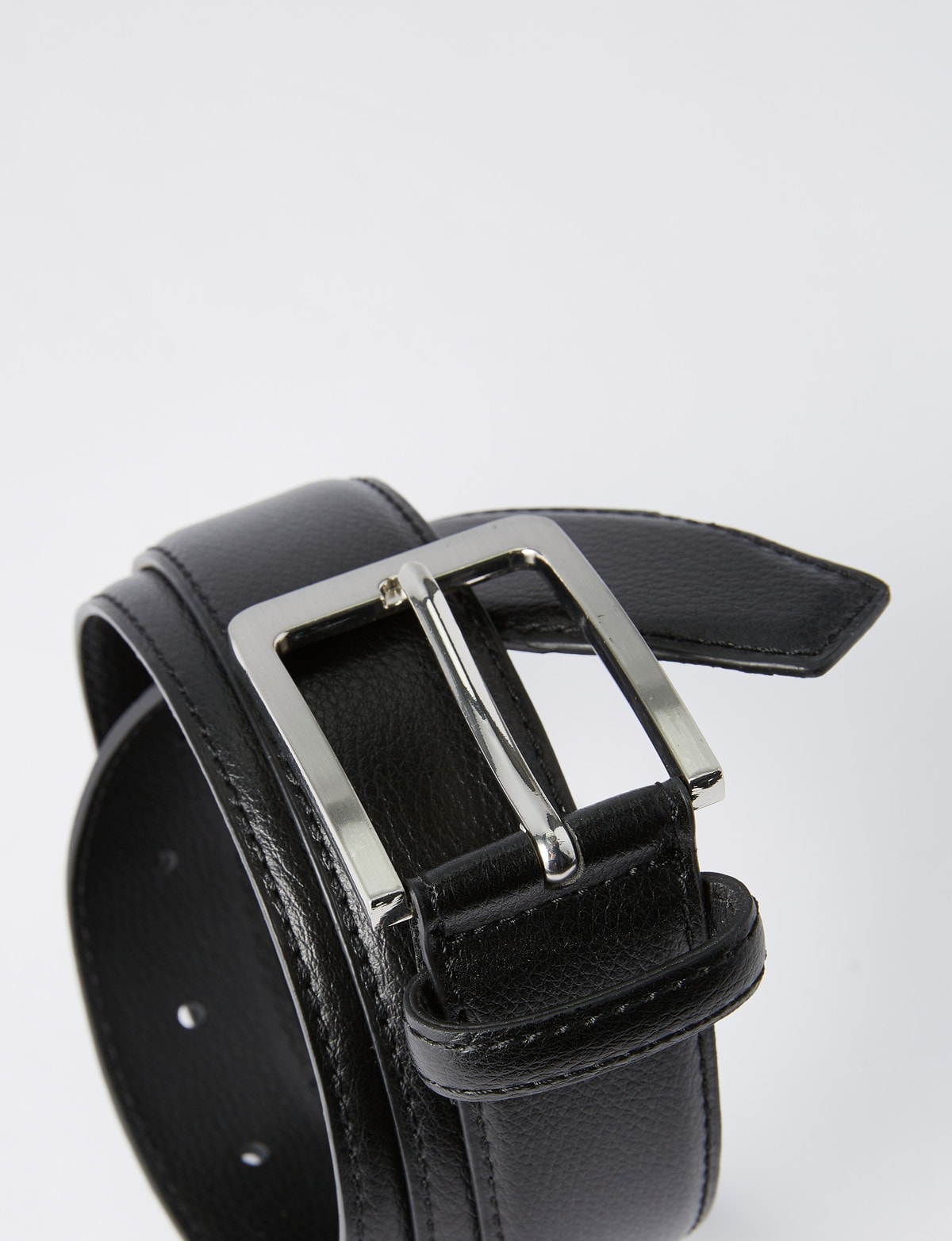 Chisel Textured Leather Belt, Black - Belts