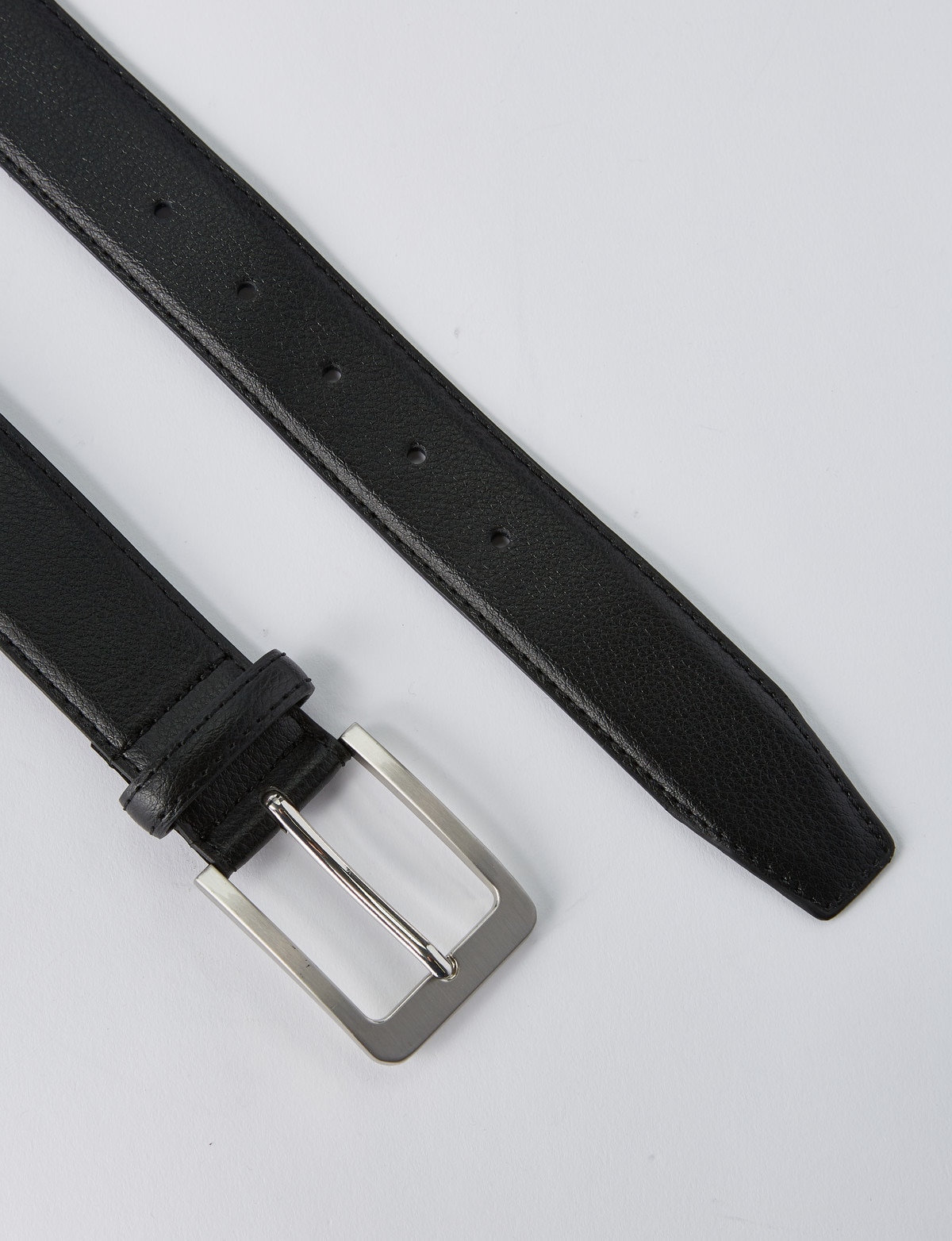 Chisel Textured Leather Belt, Black - Belts
