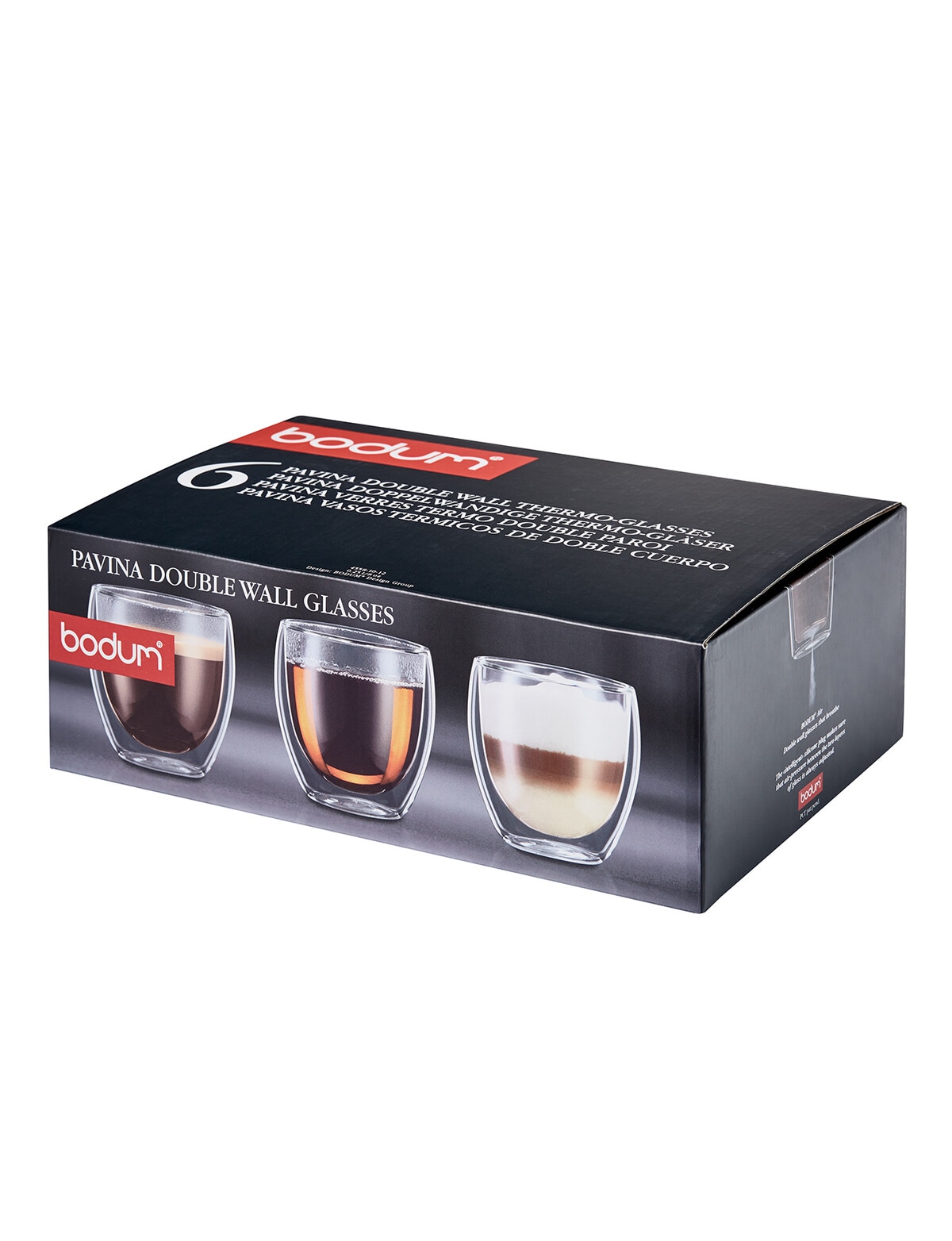 Bodum Pavina Double Wall Cups, Set of 6, 250ml - Tea & Coffee