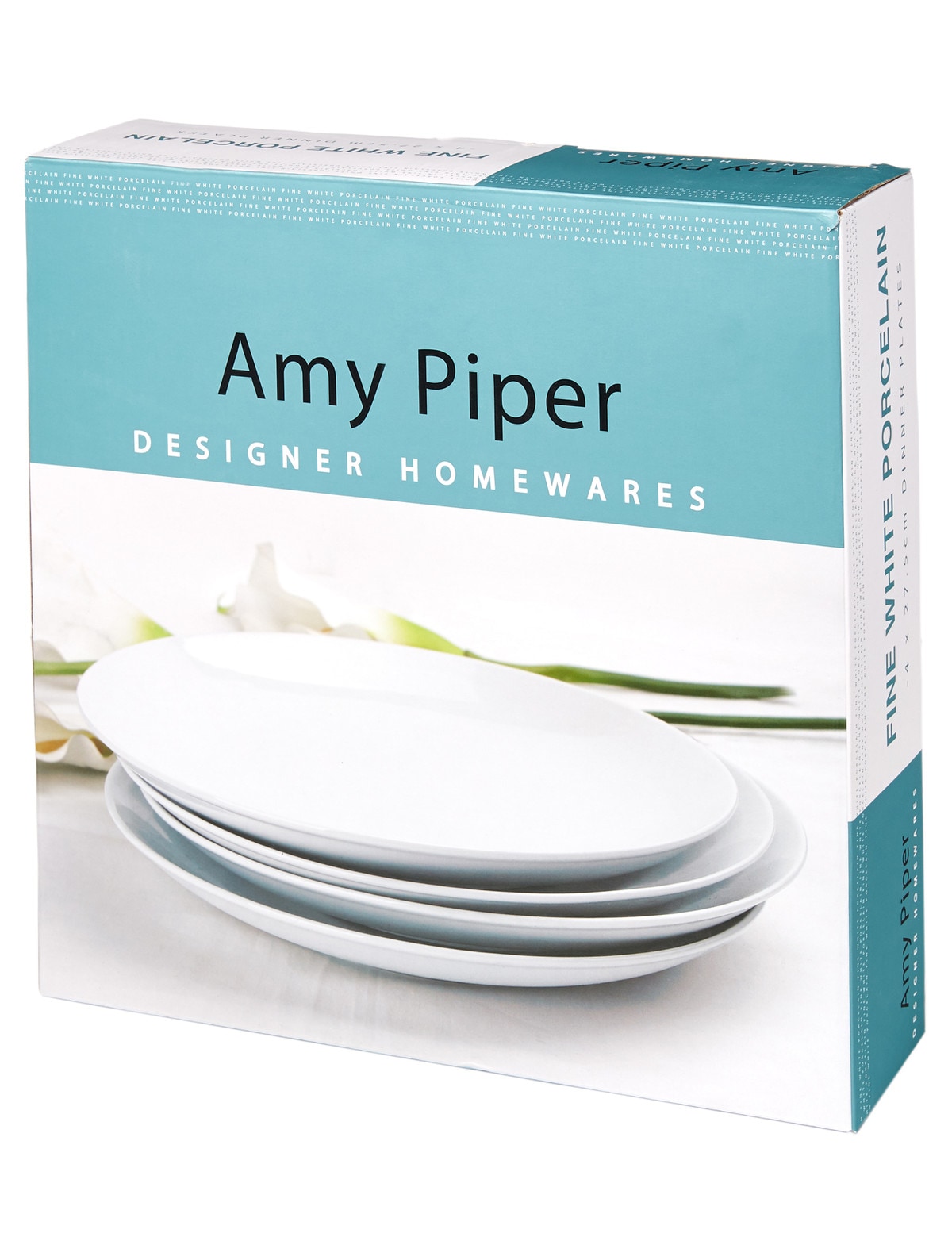 Amy Piper Coupe Dinner Plates, 27cm, Set-of-4 - Dinnerware