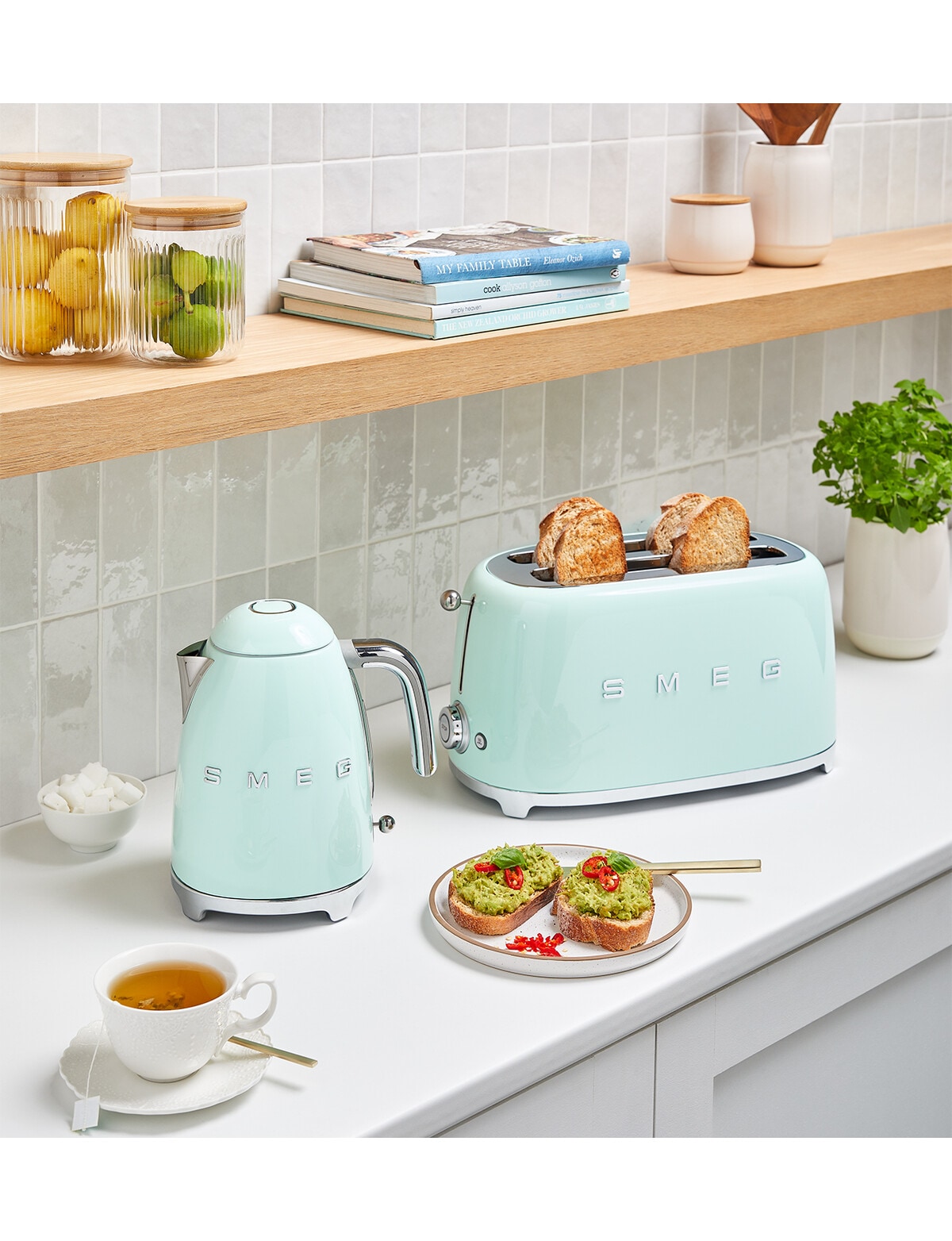Smeg 2-Slice Toaster, Mint, TSF01PGAU - Toasters