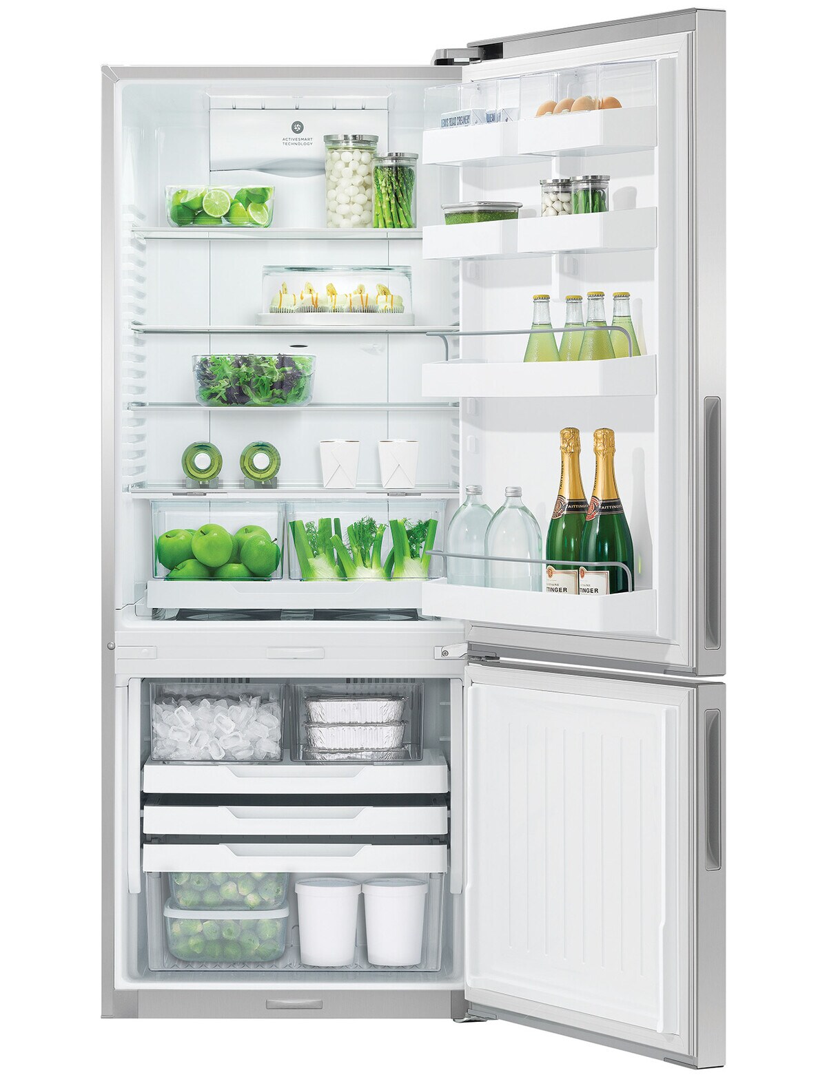Fisher & Paykel 413L ActiveSmart Fridge Freezer with Water Dispenser ...