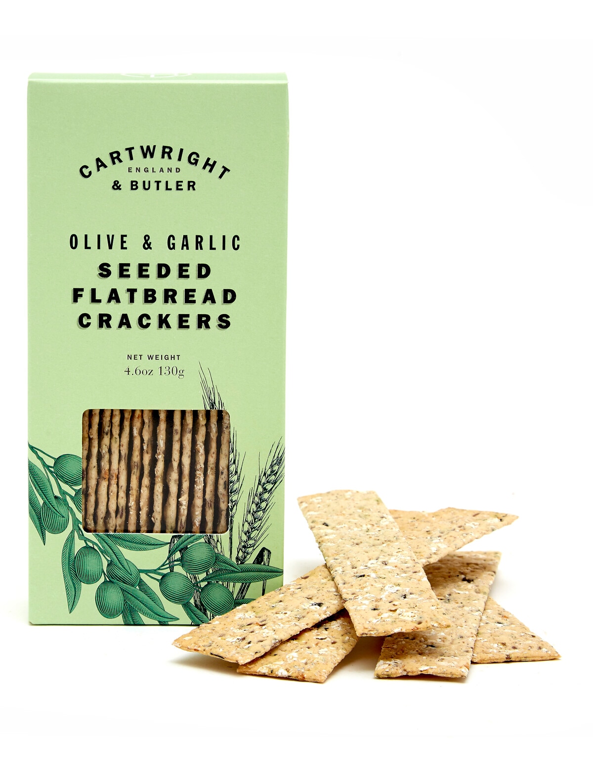 Cartwright & Butler Olive And Garlic Wheat Flat Bread, 130g - Food