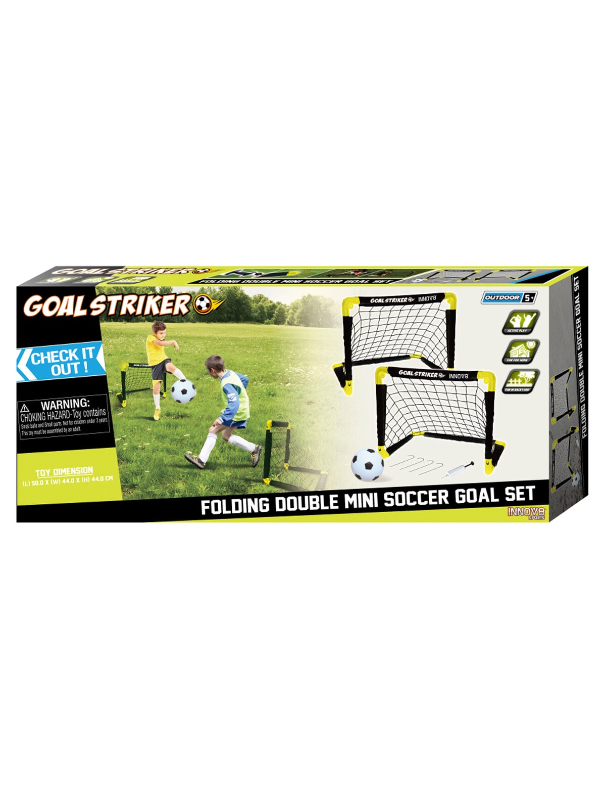 INNOV8 Folding Double Mini Soccer Goals - Scooters & Outdoor Toys