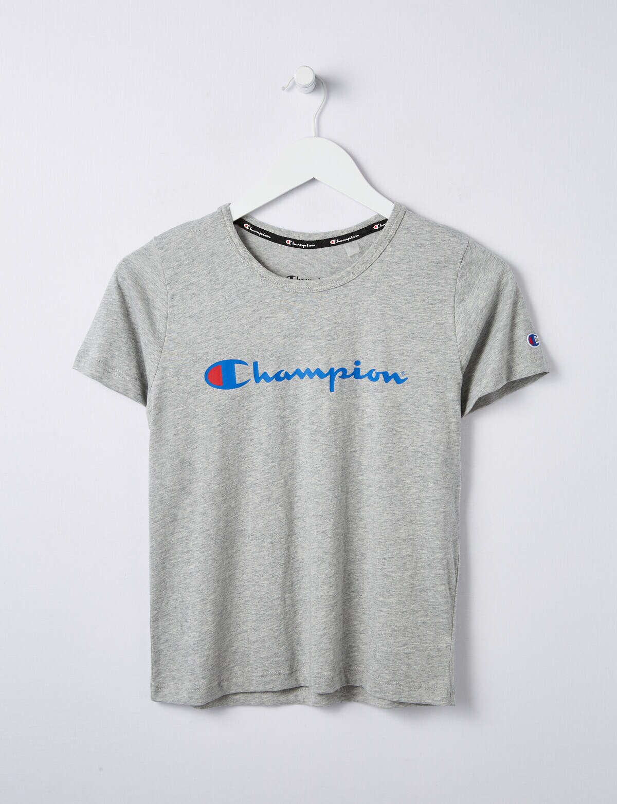 Champion Script Print Tee, Grey - Childrens Clearance