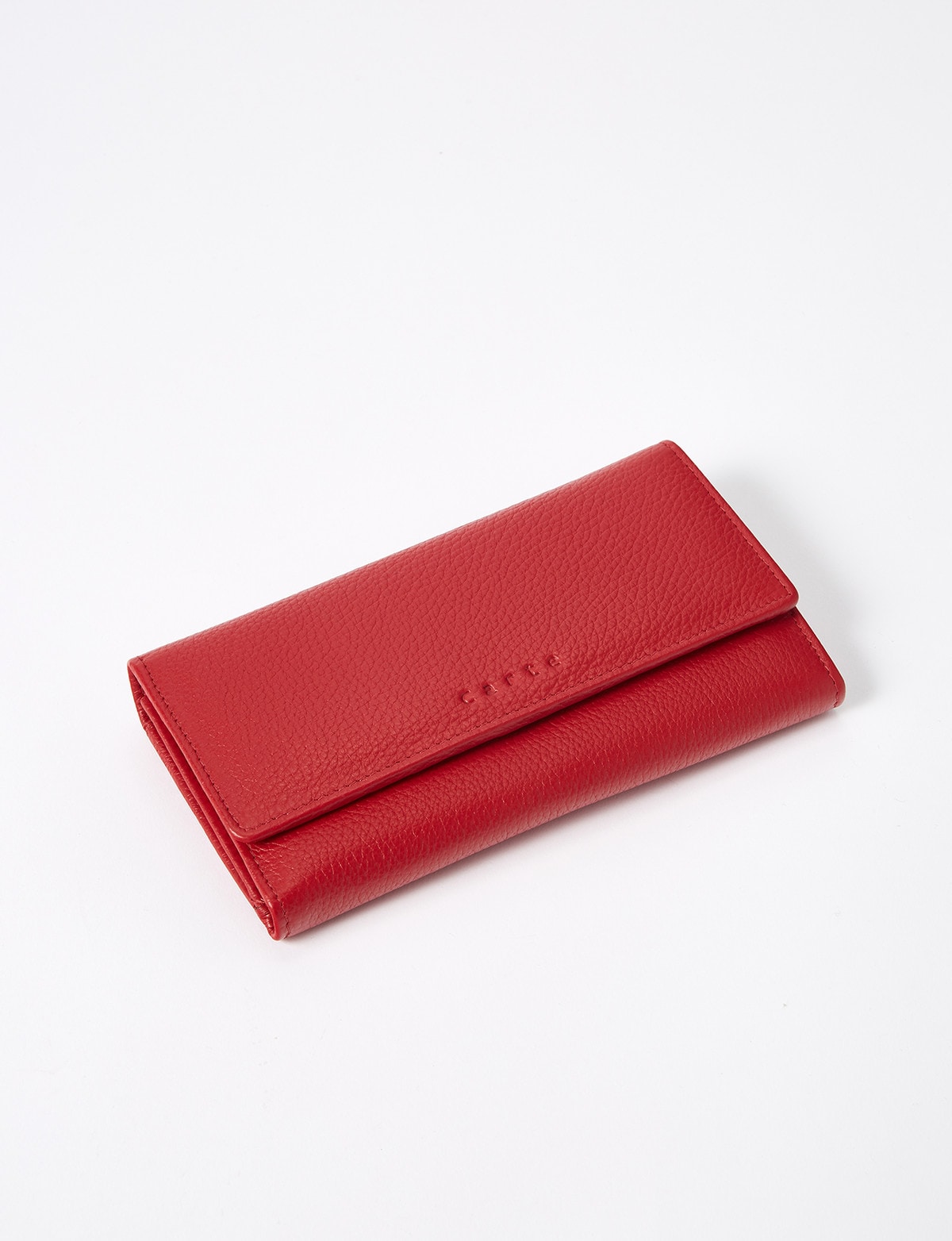 Carte Leather Trifold Wallet, Tango Red - Wallets