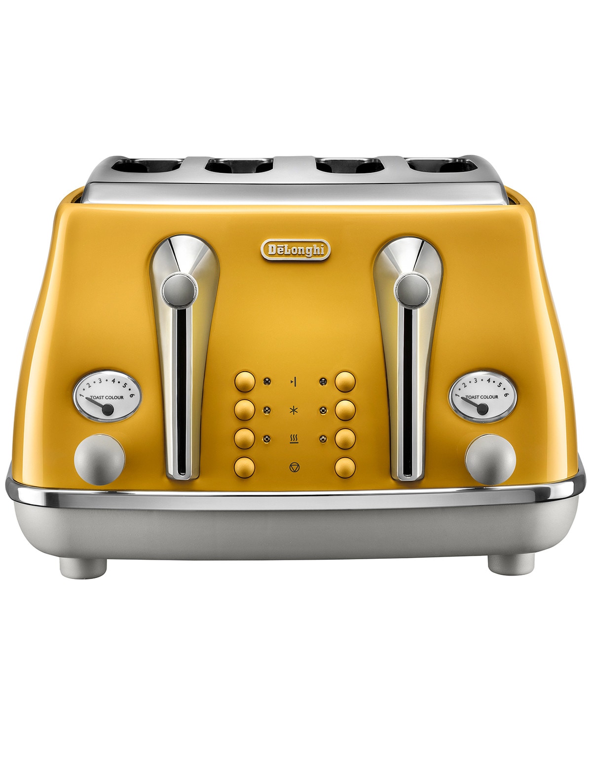DeLonghi Icona 4 Slice Toaster, Yellow, CTOC4003Y - Toasters