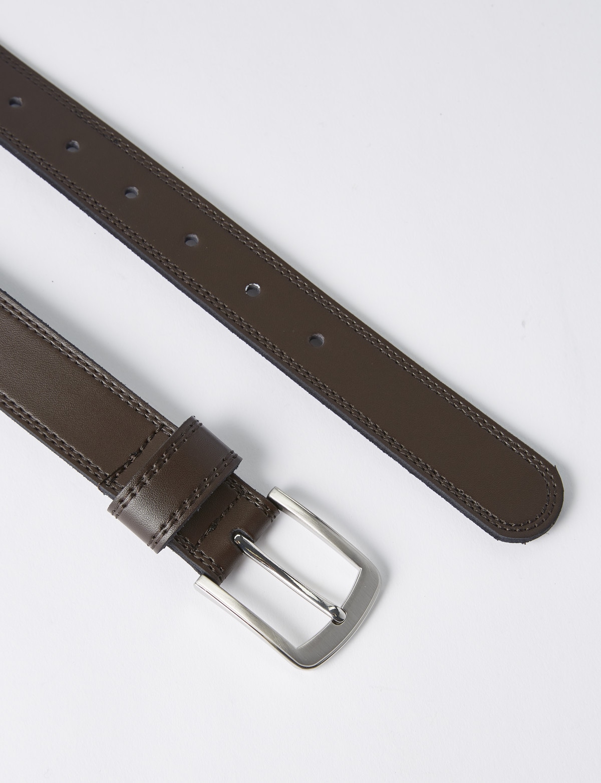 Chisel Leather Belt, Brown - Belts