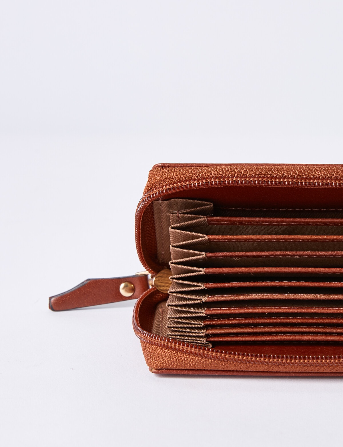 Carte Leather Small Zippy Wallet, Tan - Wallets