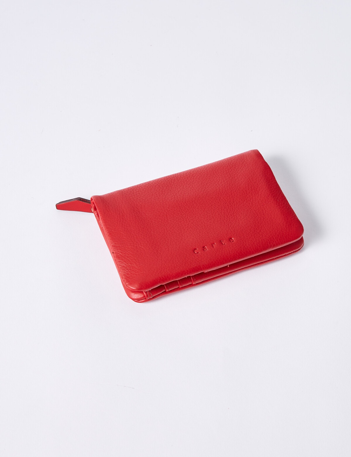 Carte Leather Zip & Dome Wallet, Tango Red - Wallets