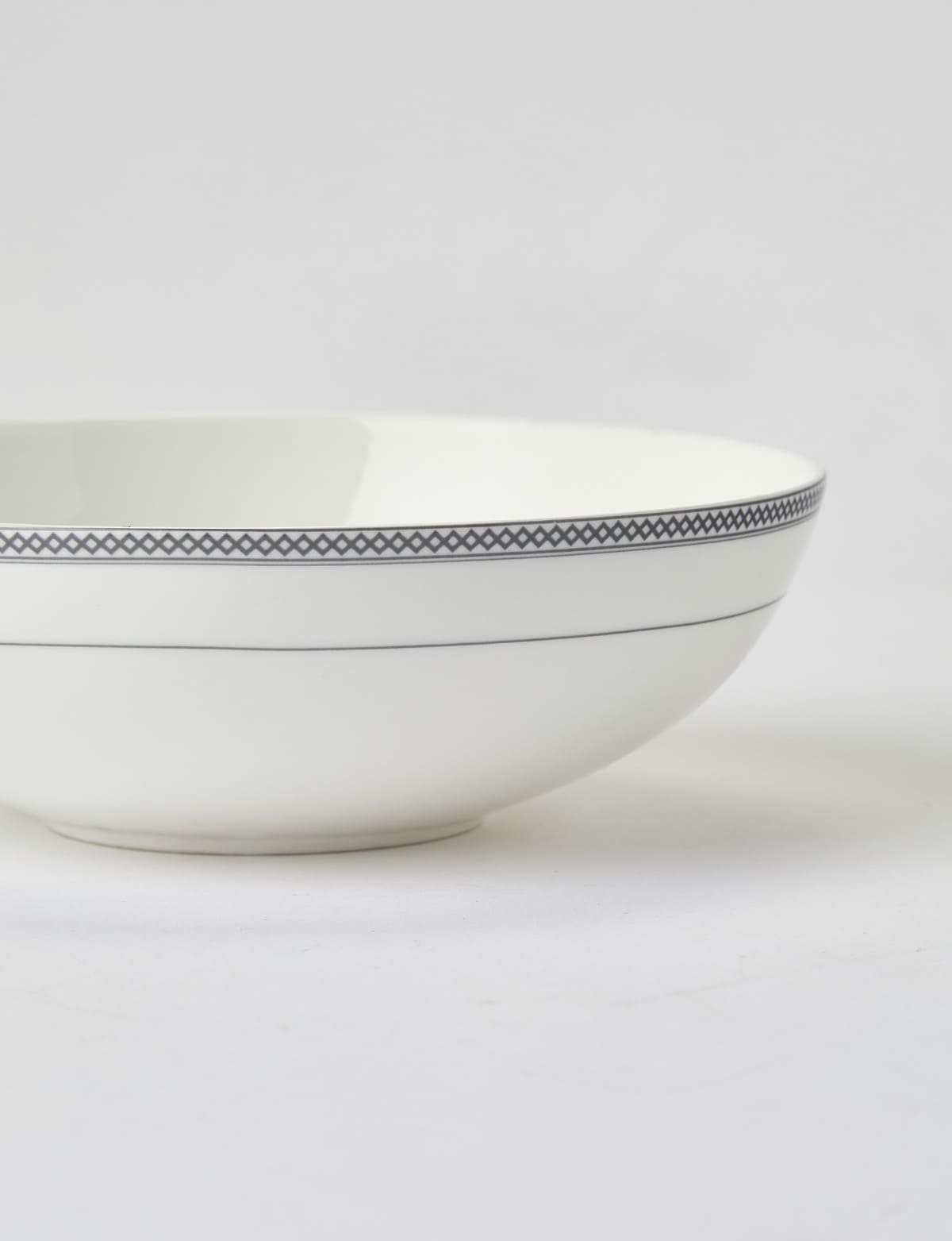 Amy Piper Leigh Coupe Bowl, 19cm, White & Grey - Dinnerware