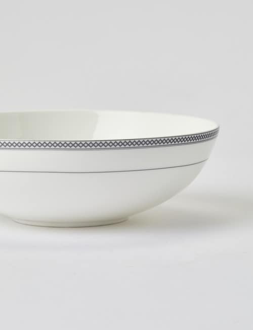 Amy Piper Leigh Coupe Bowl, 19cm, White & Grey - Dinnerware