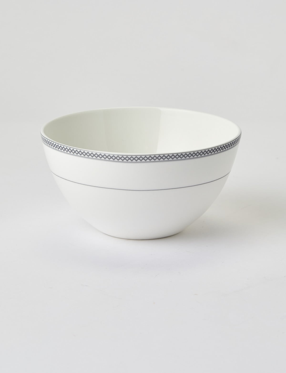 Amy Piper Leigh Bowl, 15cm, White & Grey - Dinnerware