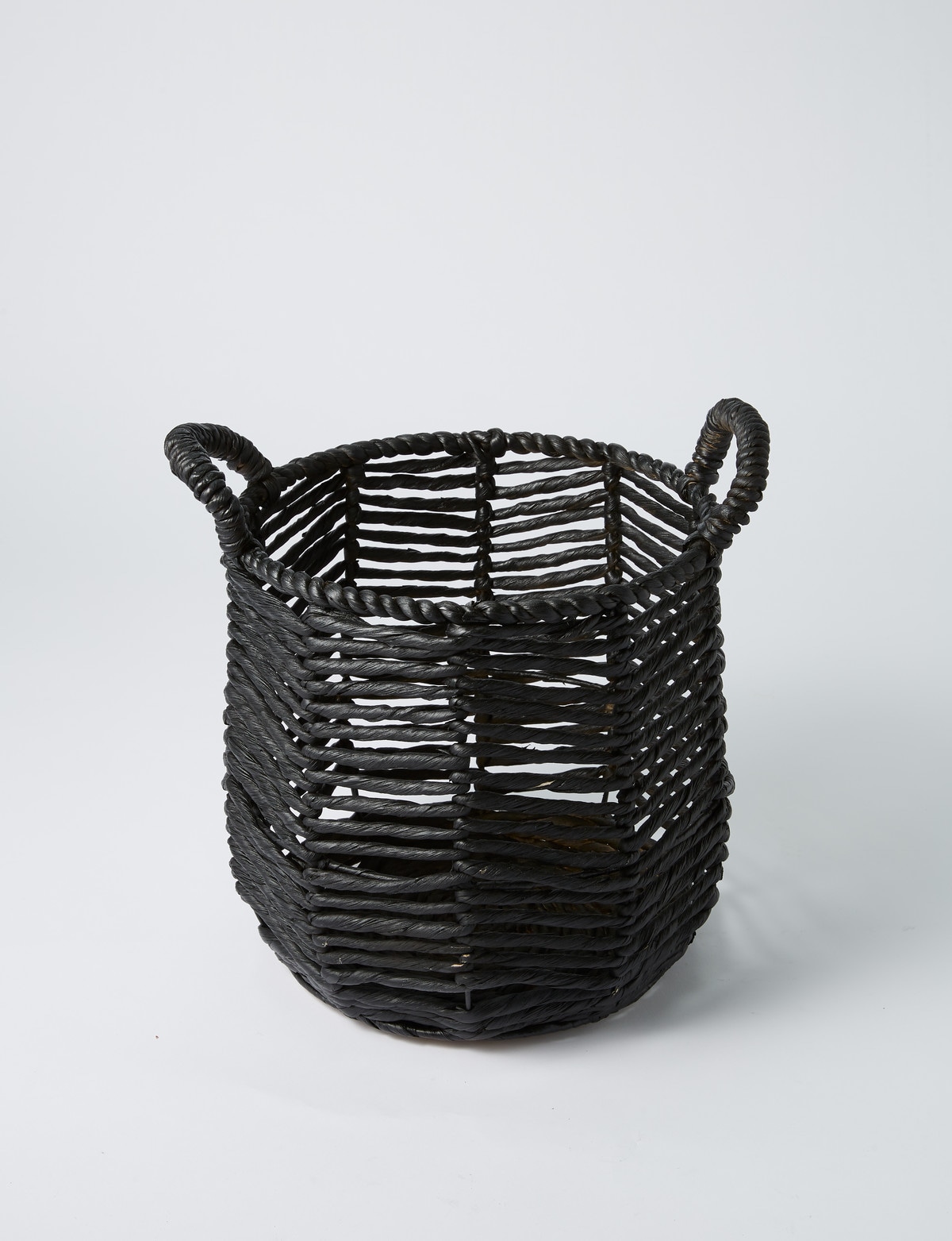M&Co Chevron Basket, 30cm, Black - Baskets