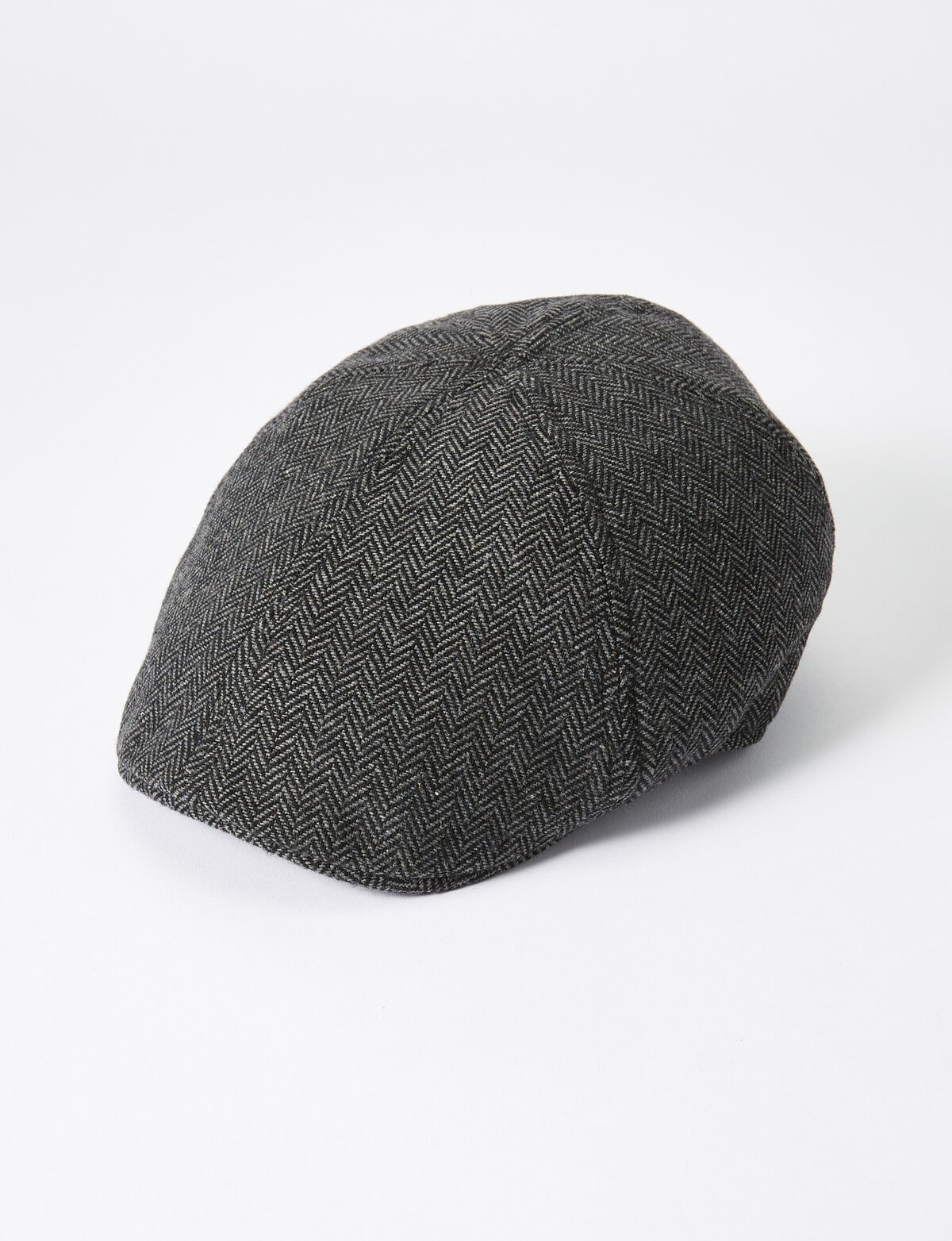 Laidlaw + Leeds Herringbone Driver's Cap, Dark Grey - Hats & Beanies