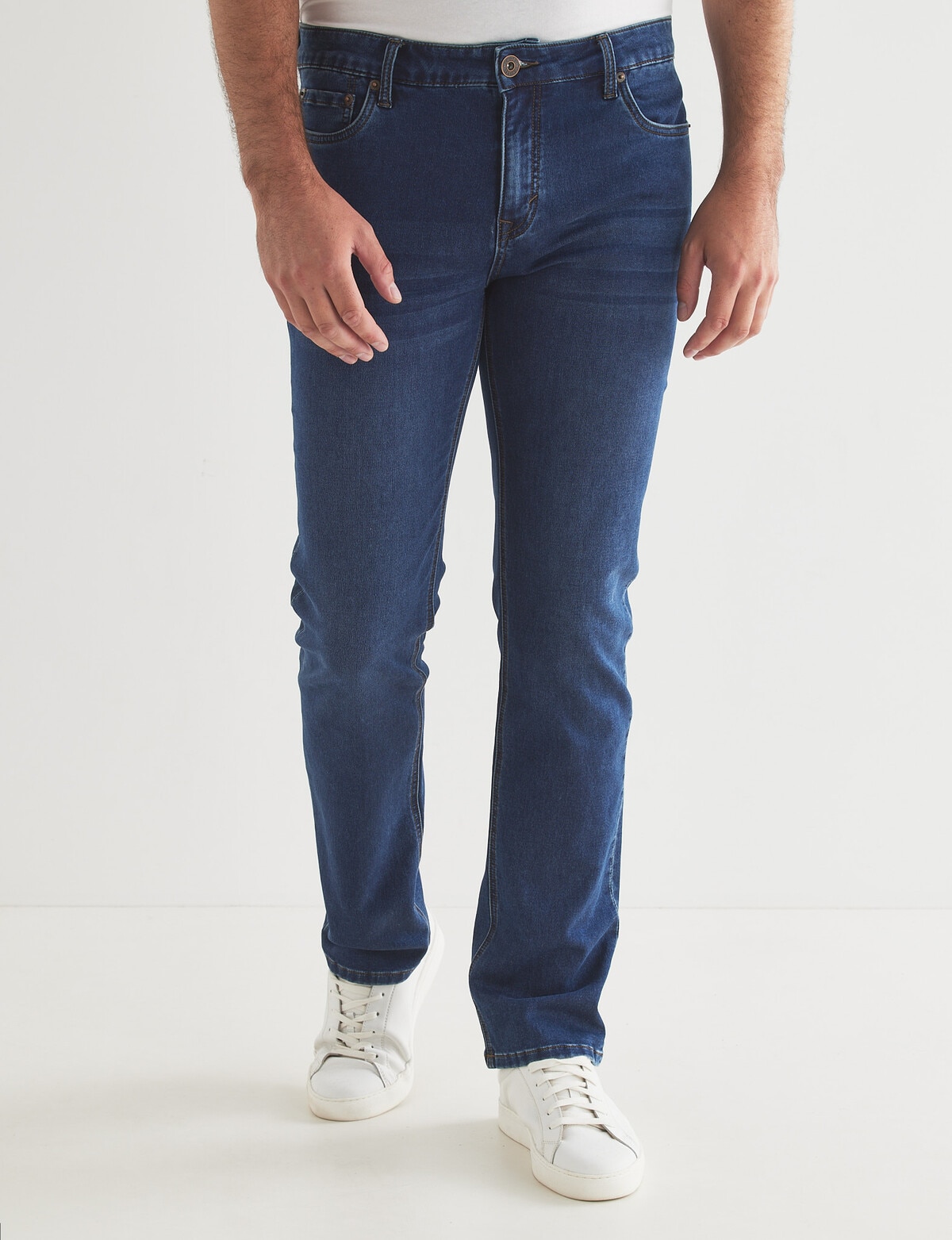 Chisel Knit Denim Jean, Indigo - Jeans