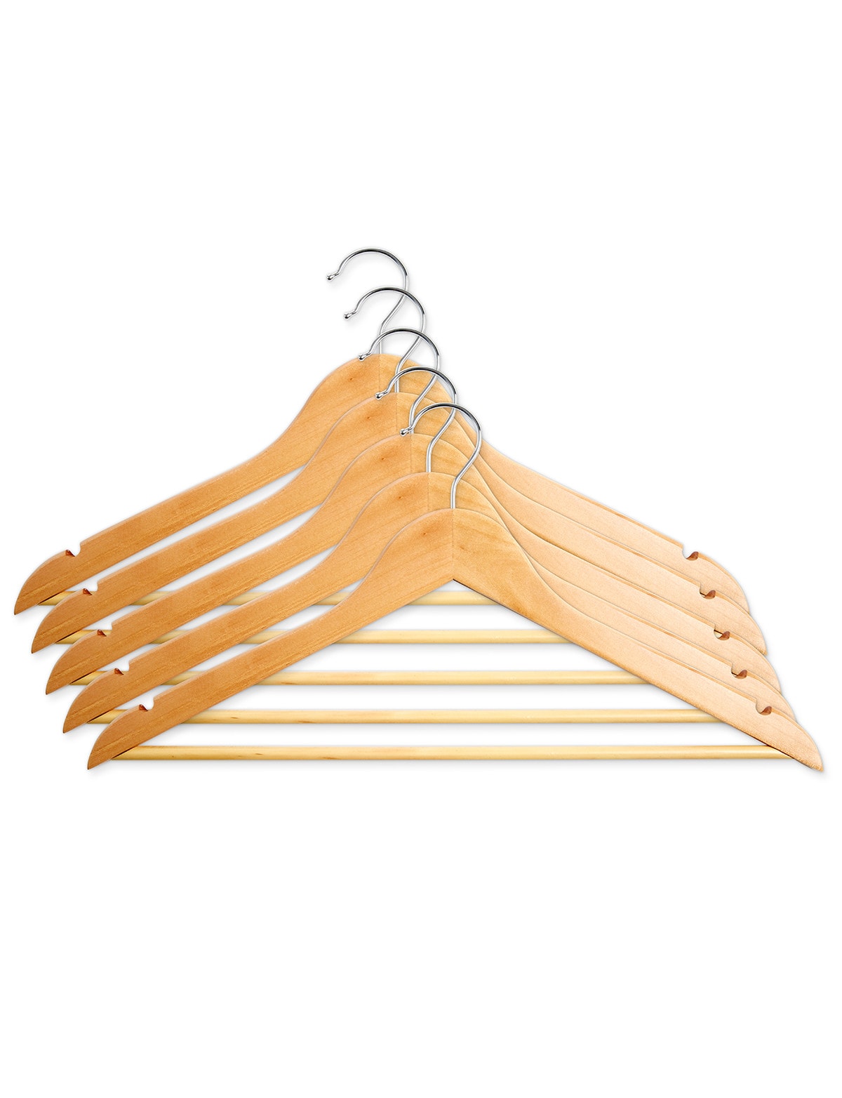 Haven Essentials Cintre Wood Coat Hanger, Set-of-5, Natural - Laundry ...