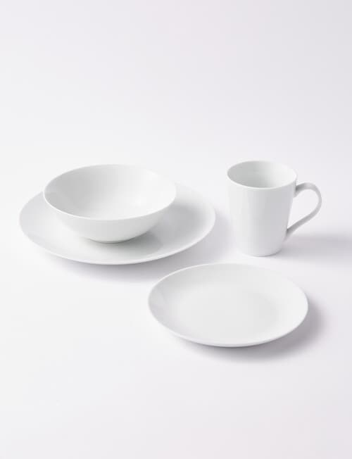 Amy Piper 16-Piece Coupe Dinnerset, White - Dinnerware