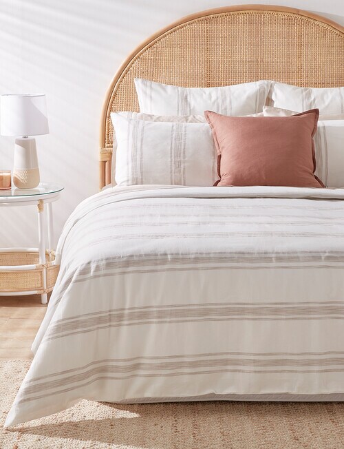 Kate Reed Hampton Stripe Duvet Cover Set, Natural - Home Red Dot