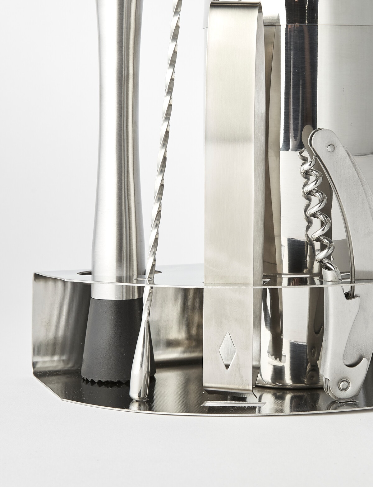 Bartender Ultimate Stainless Steel Cocktail 8 Piece Set & Stand - Drinkware