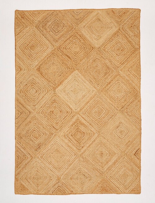M&Co Jute Box Weave Rug, 200x300cm - Rugs