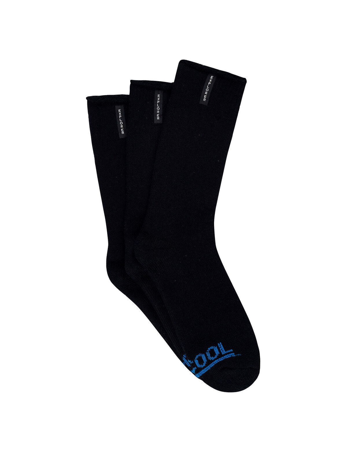 Bonds Explorer Cool Temp Crew Sock, 3-Pack, Black - Socks