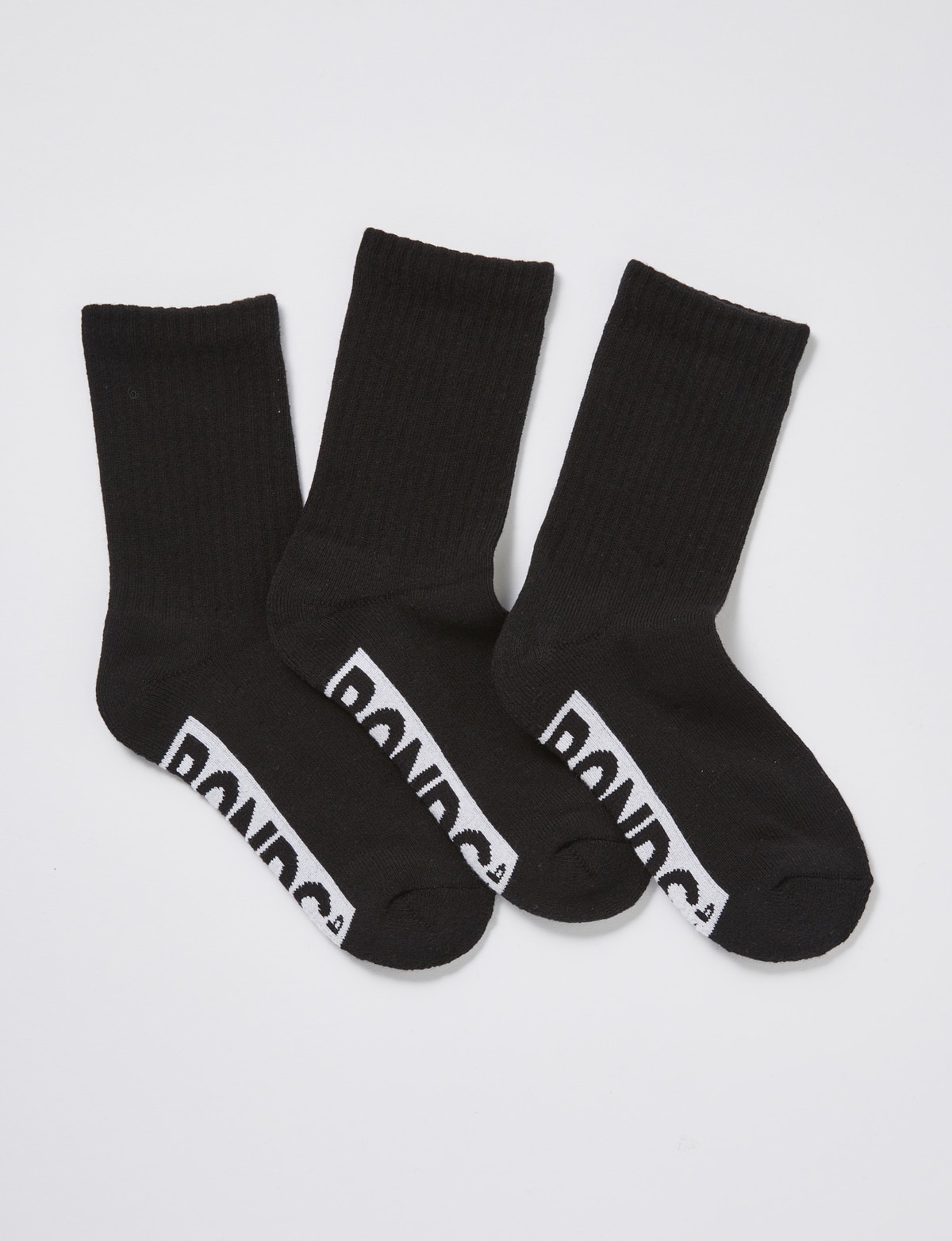 Bonds Logo Crew Sock, Black, 3-Pack - Hosiery & Socks