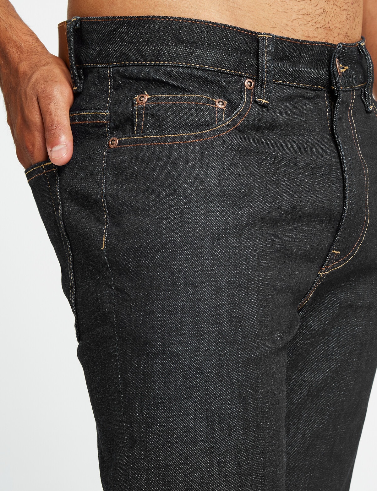 Gasoline Slim Leg Jean, Black - Jeans