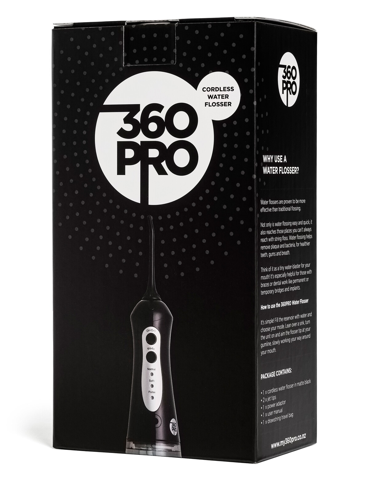 360PRO Waterflosser Cordless, Black, FC159B - Electric Toothbrushes