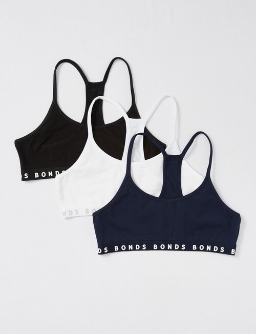 Bonds Hipster Cotton Racer Crop, 3-Pack, Arctic & Black - Underwear