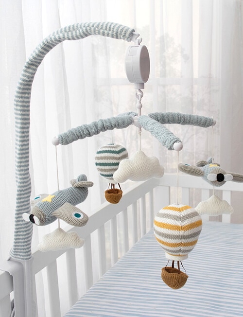 Little Textiles Musical Mobile Set, Up Up & Away - Nursery Toys & Play