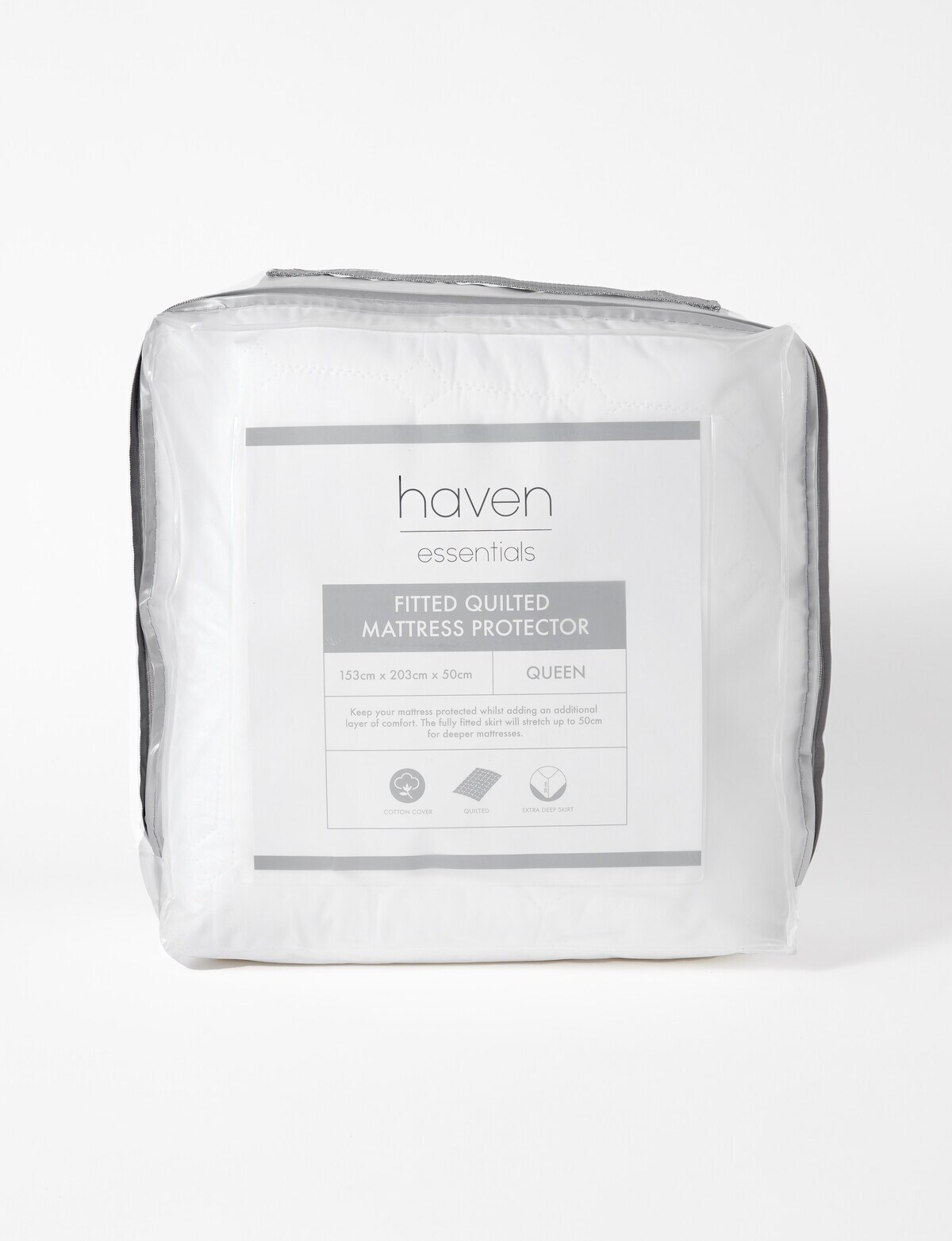 Haven Essentials Fitted Cotton Quilted Mattress Protector - Underlays ...