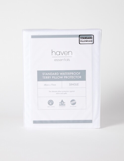 Haven Essentials Waterproof Terry Pillow Protector, Standard ...