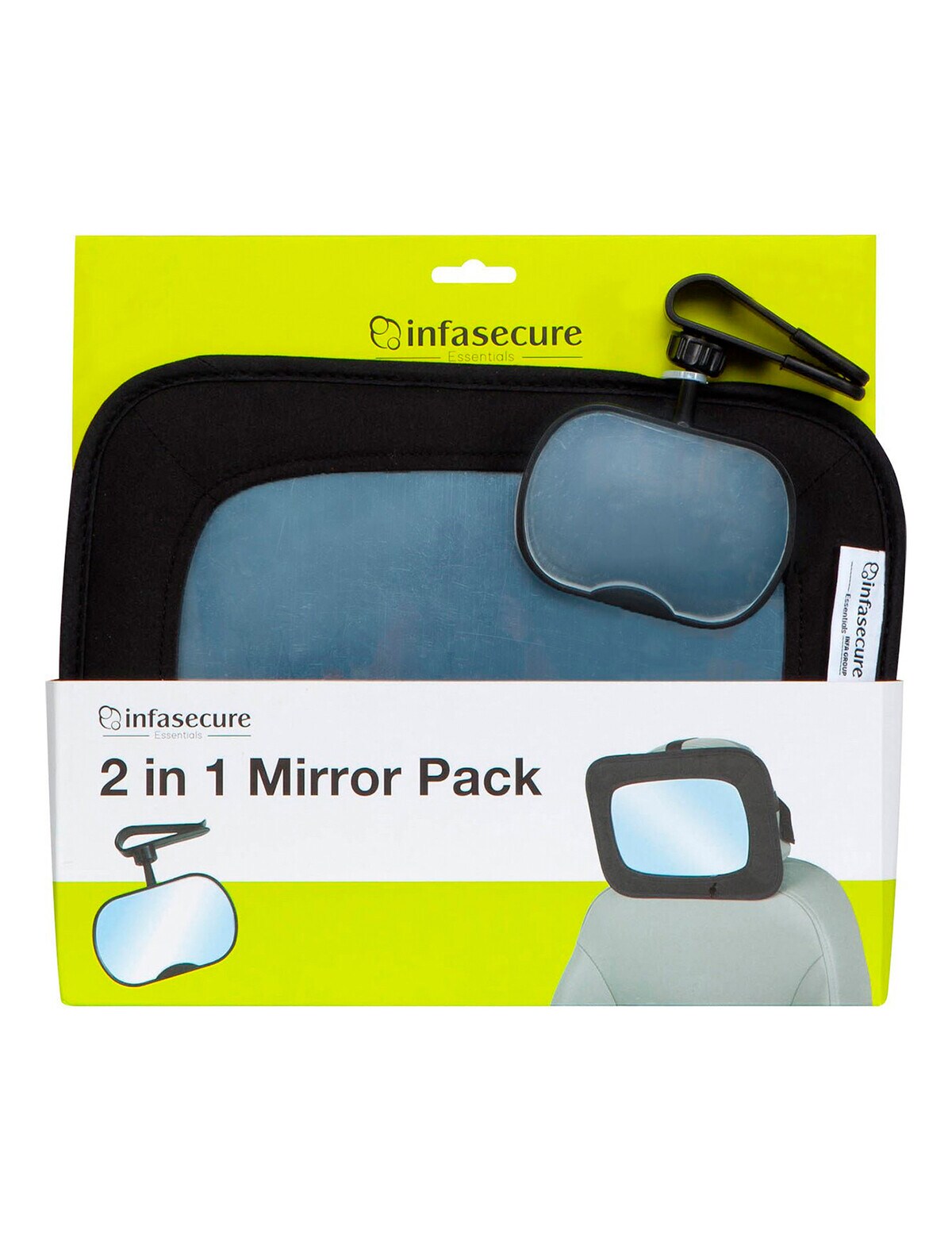 Infa Secure Deluxe Mirror Bundle Set - Car Seats & Travelling
