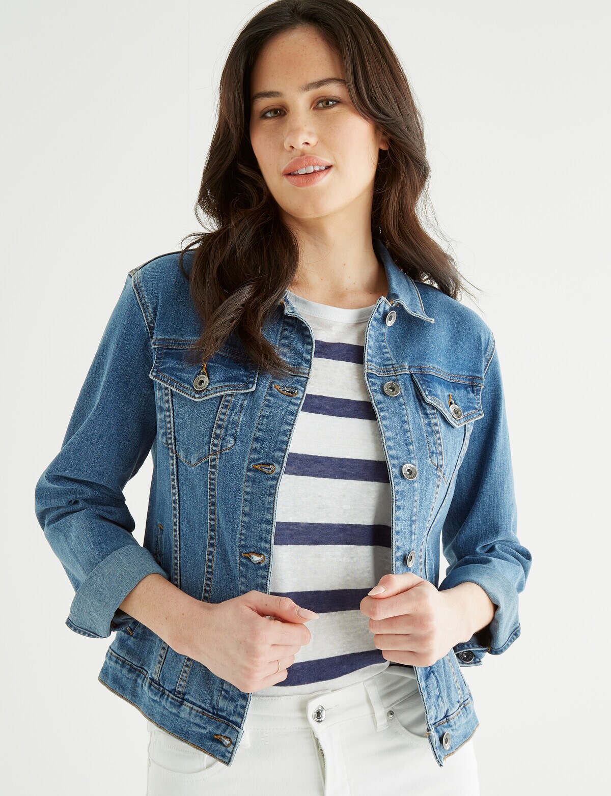 Denim Republic Denim Jacket, Mid Blue - Coats & Jackets