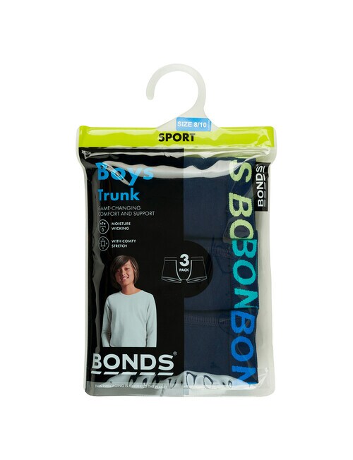 Bonds Sport Trunk, 3-Pack, Navy - Underwear