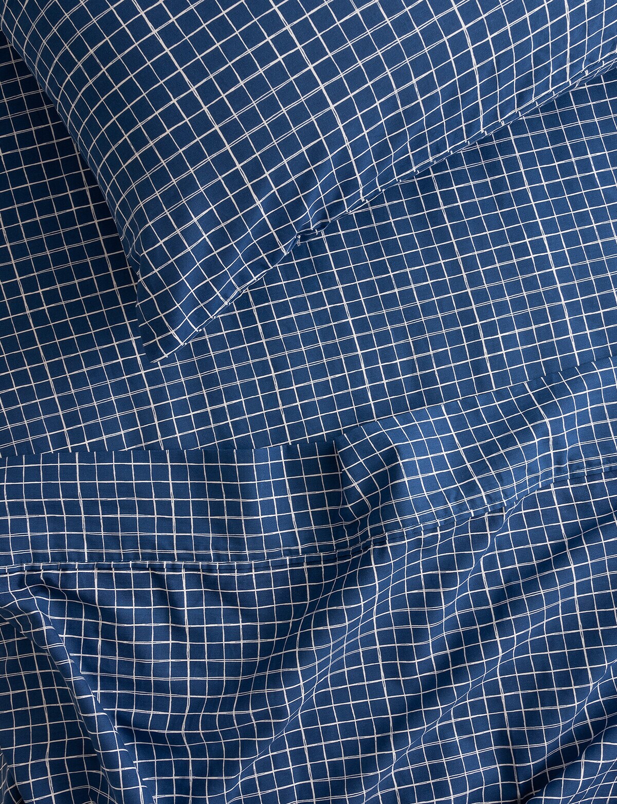 Linen House Kids Grid Flat Sheet - Bed Sheets & Pillowcases