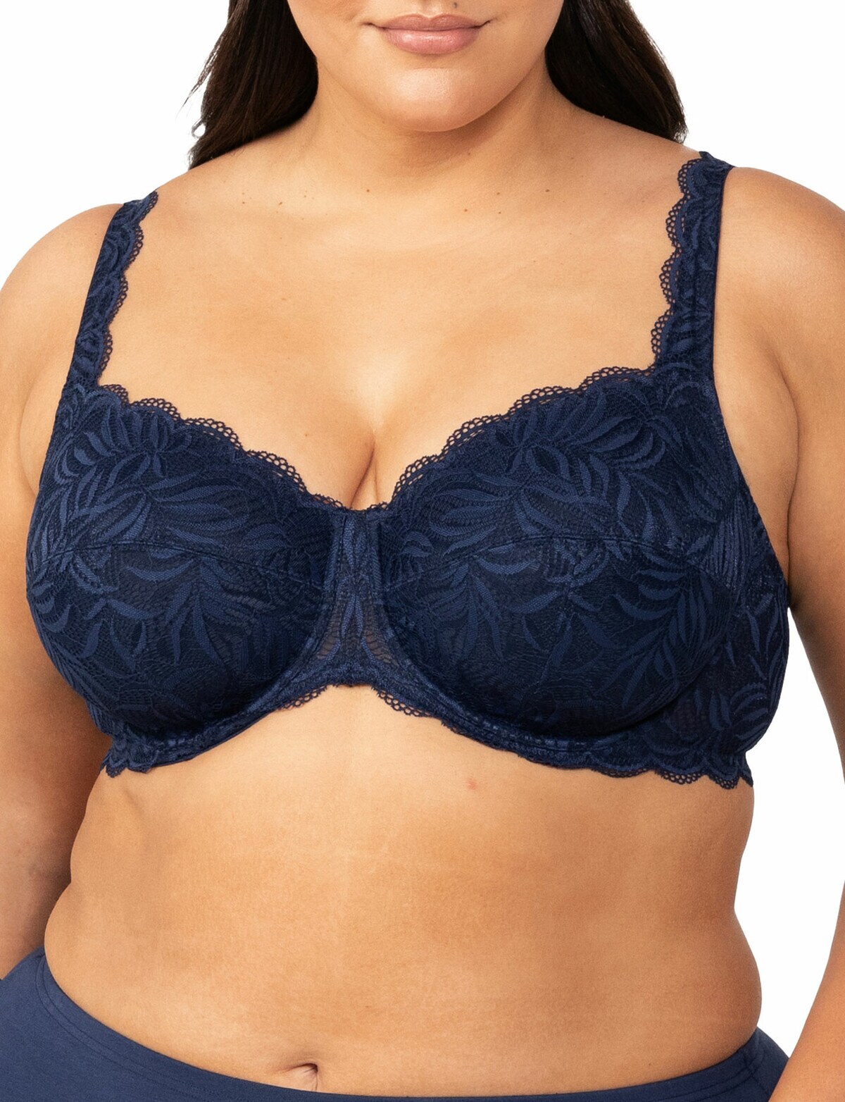 Triumph Essential Lace Underwire Bra, Navy - Bras