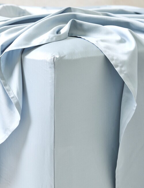 Kate Reed Lowell 500TC Sateen Fitted Sheet, Blue - Bed Sheets & Pillowcases