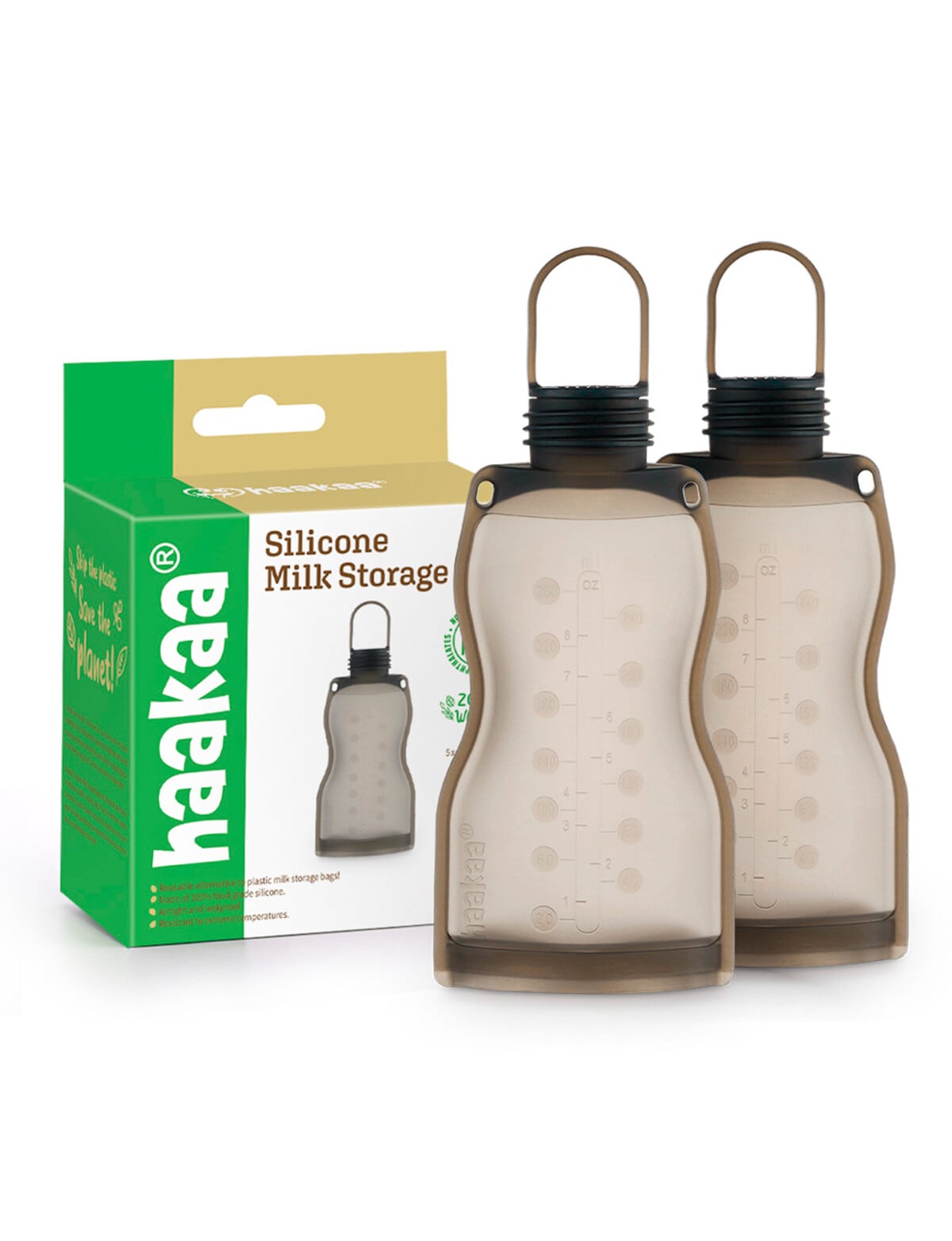 Haakaa Silicone Milk Storage Bag, 260ml, 2-Pack - Feeding