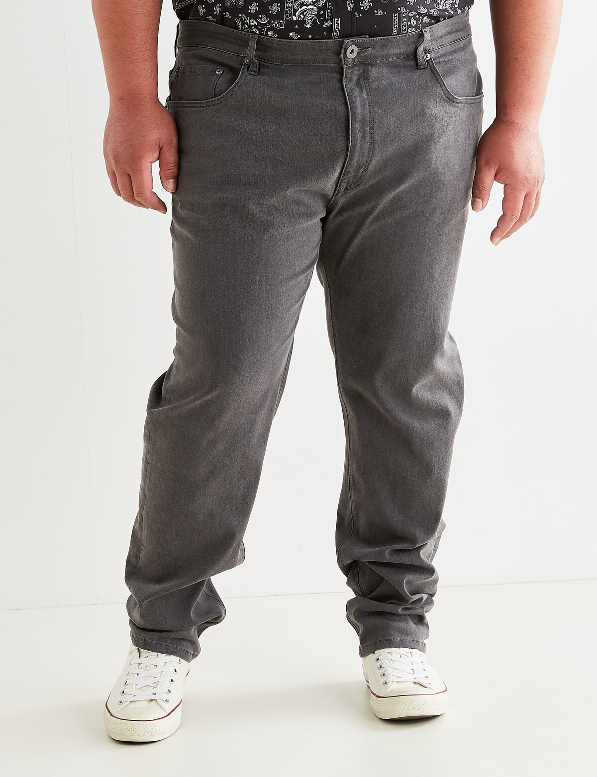 Chisel King Size Stretch Slim Jean, Grey - Pants & Jeans