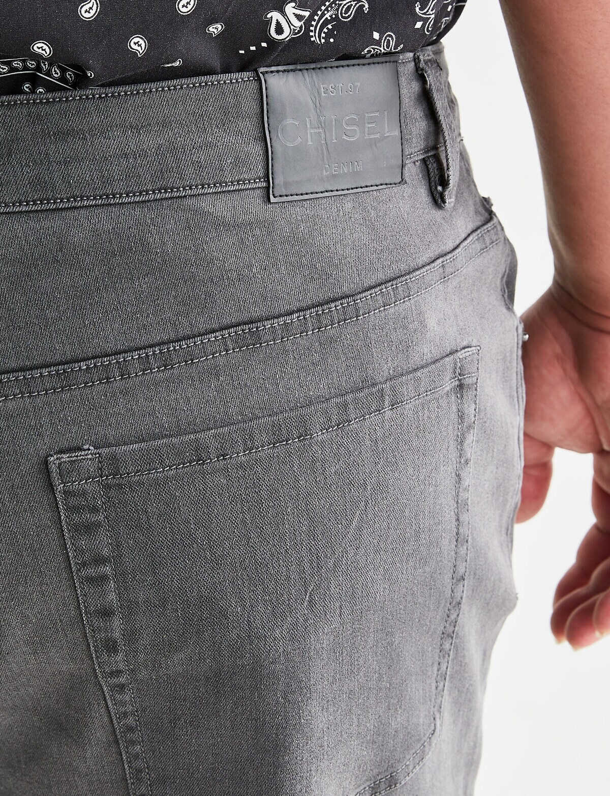 Chisel King Size Stretch Slim Jean, Grey - Pants & Jeans