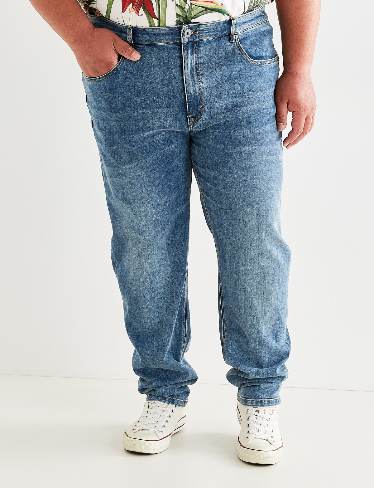 Chisel King Size Stretch Slim Jean, Blue - Pants & Jeans