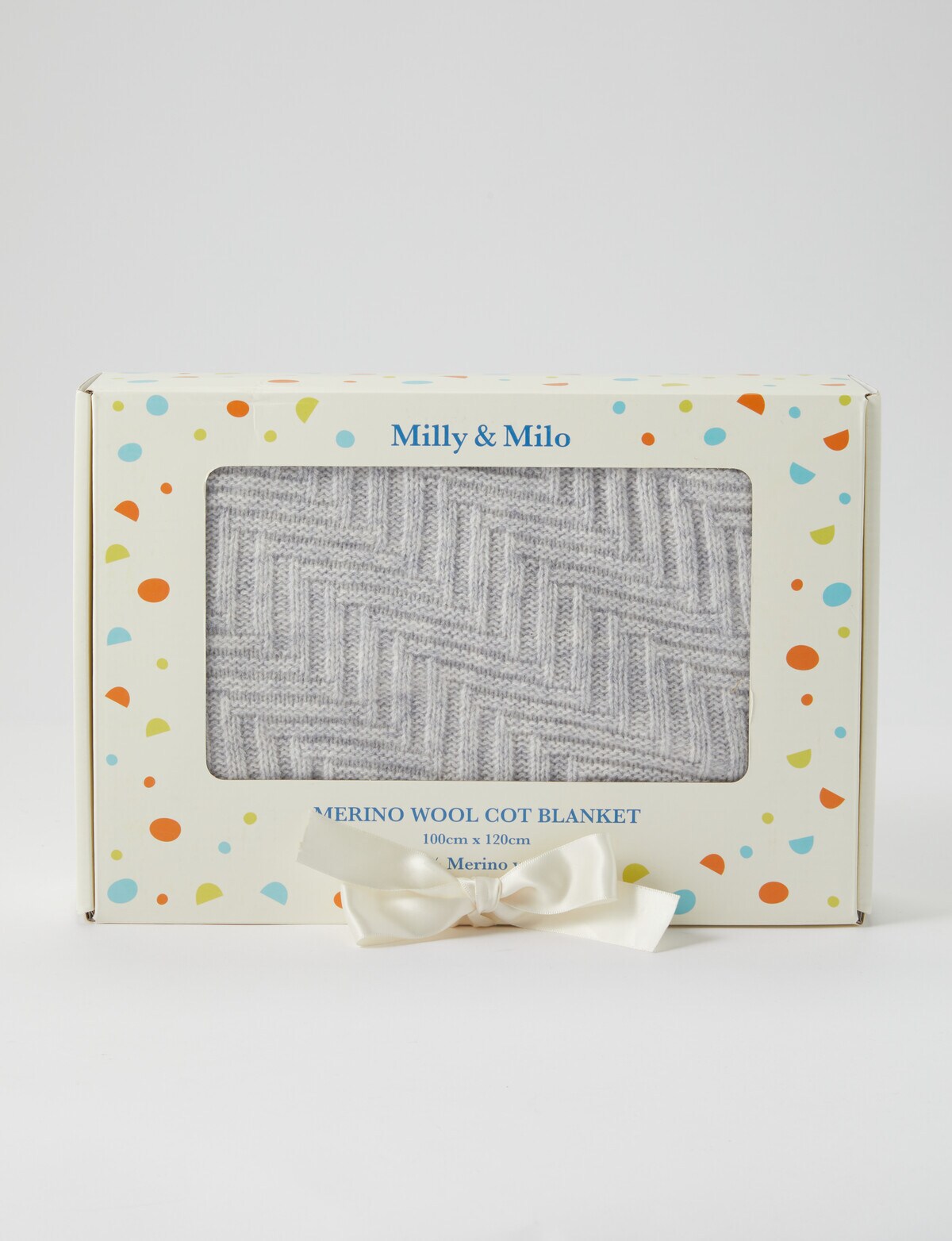 Milly & Milo Merino Cot Blanket, Light Grey - Baby Manchester